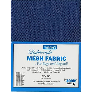 ByAnnie's Mesh Fabric Lightweight Galaxy Bundle-Lipstick, Parrot Blue, Pewter, Tahiti, Black and Blast Off Blue 18" x 54" with Tape Measure Bundle of 7 Items Galaxy