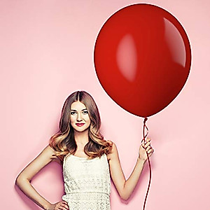 Prextex Red Jumbo Balloons - 30 Extra Large 18 Inch Red Balloons for Photo Shoot, Wedding, Baby Shower, Birthday Party and Event Decoration - Strong Latex Big Round Balloons - Helium Quality