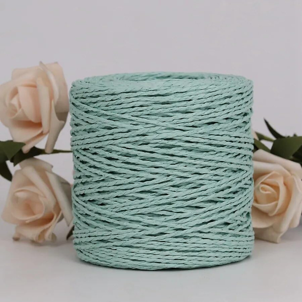 100g/ball Raffia Yarn Kintting Paper Straw Yarn for Crocheting Hat Fancy Yarn Flower Packing Summer Fashion Handmade Material (Color : Tgreen)