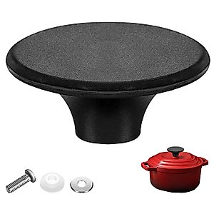 Dutch Oven Knob Pot Lid Handle Replacement Knob Compatible for Le Creuset、Lodge and Other Enameled Cast Iron Dutch Oven, Black