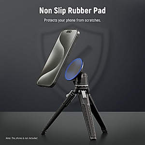 NEEWER Magnetic Desk Phone Tripod Set Compatible with MagSafe iPhone 16 15 Pro Max Plus 14 13 12 Series, Single Hand Grip Selfie Stick Metal Tabletop Mini Tripod with Ball Head, PA010+TP29