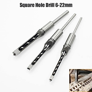 SagaSave 6.4mm Square Hole Drill Bit Opener, 1/4" High-Carbon Steel Hollow Chisel Mortise Power Tool for Woodworking,1PCS