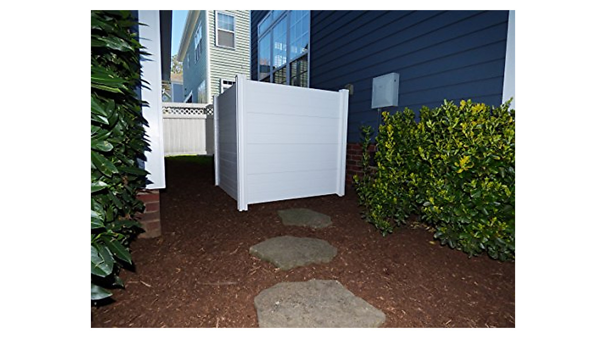 Enclo Privacy Screens ZP19014 No Dig Premium Full-Coverage White Vinyl ...