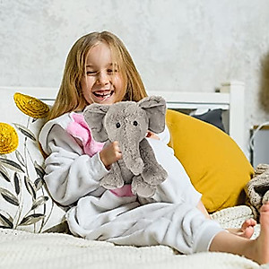 Easfan Elephant Stuffed Animal Adorable Cuddly Soft Plush Toy Adorable Room Decoration Elephant Stuff Birthday Holiday for Kids Boys Girls Gray, 10''