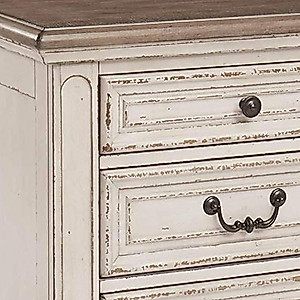 Signature Design by Ashley Realyn Nightstand, 3 Drawer, Chipped White