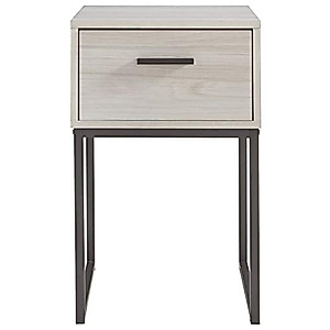 Signature Design by Ashley Socalle Modern Industrial Nightstand, Natural Beige