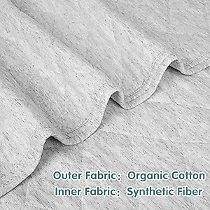 Zenssia Organic Cotton Baby Blanket Warm, Breathable and Super Soft Quilted Toddler Blanket for Boys and Girls - Thermal Crib Blanket Thick and Light Weight 39''x47'' Large - Gray
