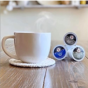 Victor Allen's Coffee Variety Pack (Kona Blend, Italian Roast, Seattle Dark, Caramel Macchiato), 96 Count, Single Serve Coffee Pods for Keurig K-Cup Brewers