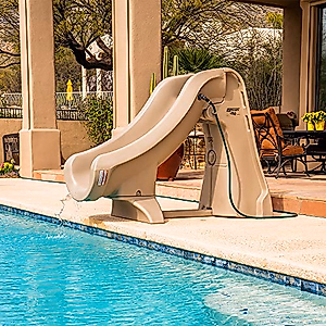 S.R. Smith 660-209-5810 SlideAway Removable In-Ground Pool Slide, Taupe