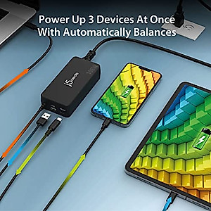 j5create 108W USB Type C PD Super Charger for MacBook Pro, Chromebook, Laptop, Notebook, Tablet, Android, iPhone, iPad Pro, Smart Phone (JUP34108)