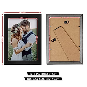 2 Pack 5x7 Picture Frame, Black Picture Frame for Wall and Tabletop Display, Resistant Plastic Photo Picture Frame with Clear Plexiglass for Vertical or Horizontal Display