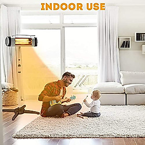 PATIOBOSS Infrared Patio Heater, Freestanding Electric Outdoor Heater for Instant Warm,Quiet Operation, Infrared Heater with Remote Control & 24 Hours Timer for Outdoor Indoor Use