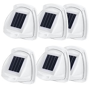 WONFAST Solar Outdoor Lights, Waterproof 8LED Solar Wall Light Lawn Fence Walkway Decorative Night Lamps for Home Pathway Street Courtyard Steps Garden Decoration (6Pack, Warm White)