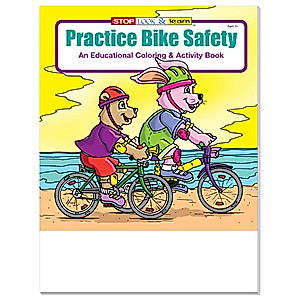 ZOCO - Bike Safety - Educational Coloring Books (50 Bulk Pack, Without Crayons) - Bicycle Rules, Road, Helmet Safety - Games, Puzzles, Activities for Kids