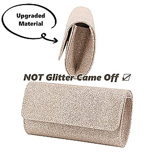 Naimo Flap Dazzling Small Clutch Bag Evening Bag With Detachable Chain (Champagne)