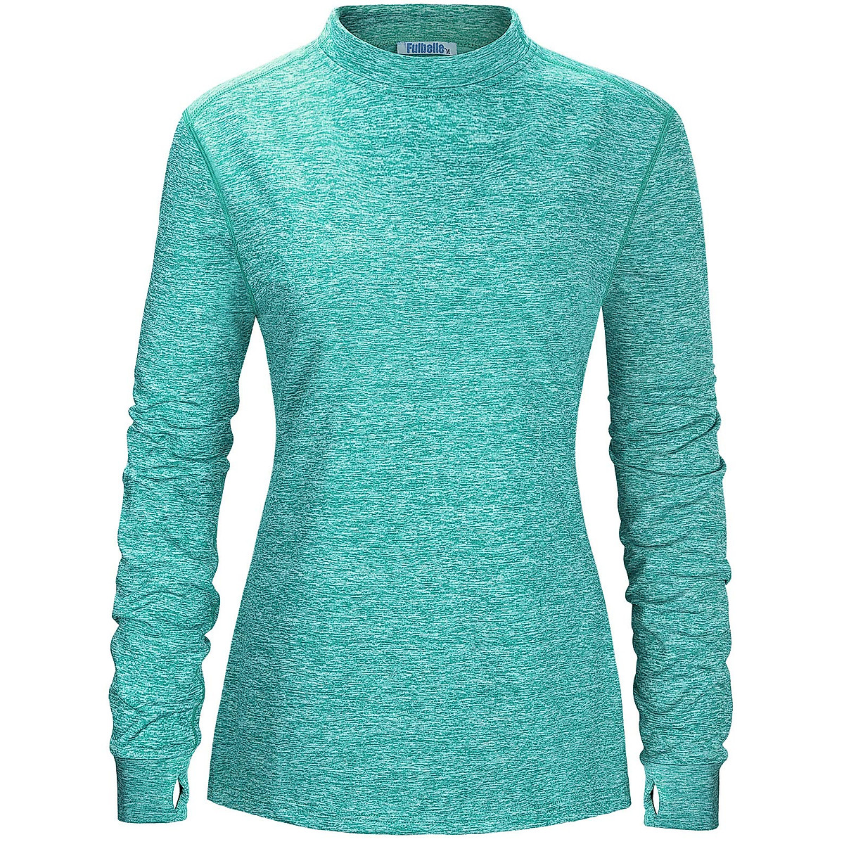 Fulbelle Cold Weather Thermal Fleece Running T-Shirts Women Long Sleeve, Fall Winter Workout Training Yoga Athletic Gym Sport Outdoor Hiking Shirts Relaxed Cozy Casual Clothes Green XX-Large