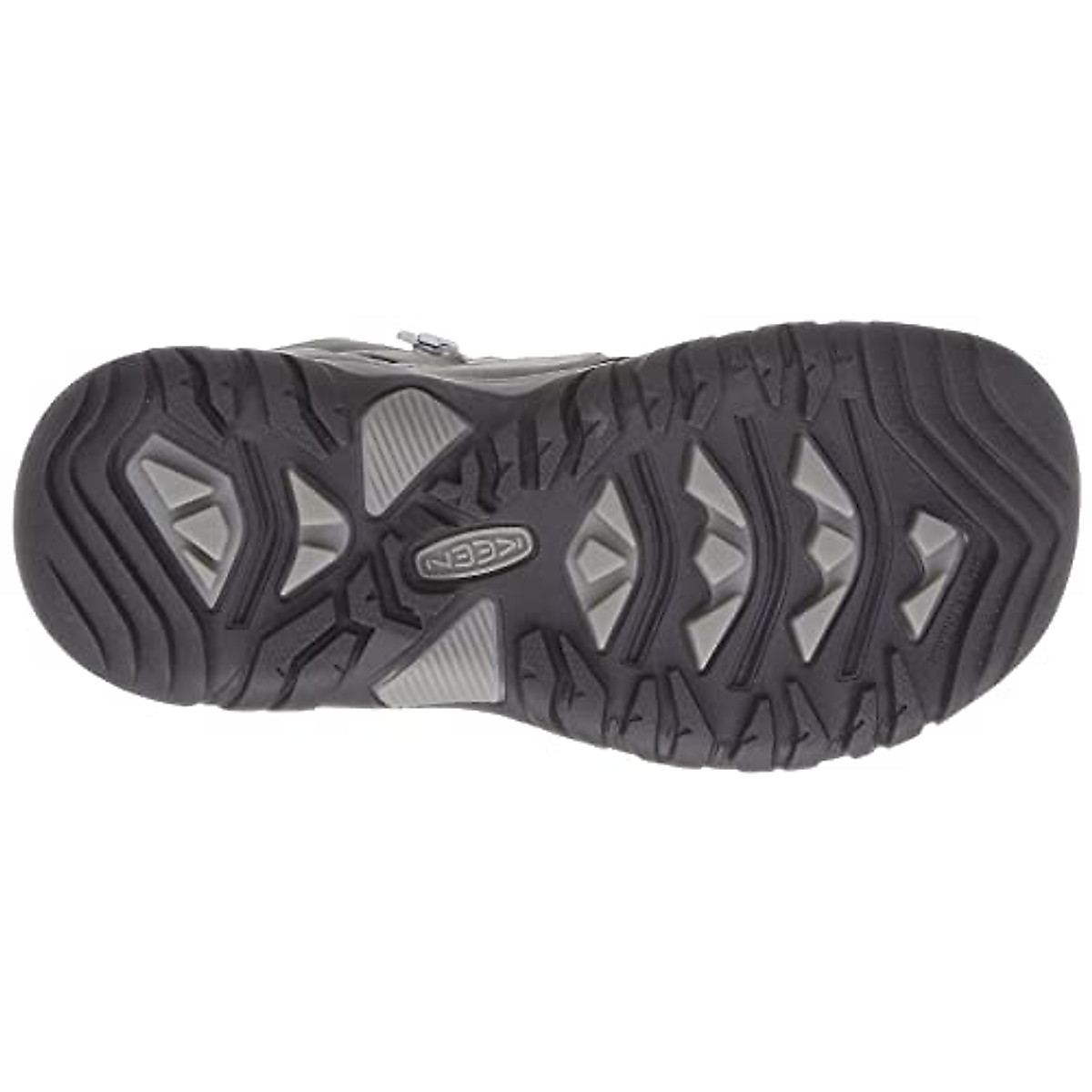 KEEN Ridge Flex Mid Height Waterproof Leather Hiking Boots, Grey/Blue Tint, 2 US Unisex Big Kid