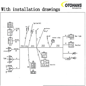 OTOHANS AUTOMOTIVE Complete Electrics Stator Coil CDI Wiring Harness with Full Copper Wire for 4-Stroke ATV QUAD 150cc-300cc