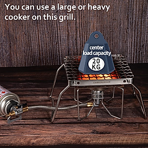 CAMPINGMOON Portable Folding Camping Campfire Grill over Fire Split Stoves 304 Stainless Steel (Grid wire (MS-1011))