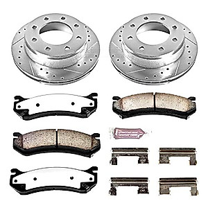 Power Stop K2036-36 Rear Z36 Truck & Tow Brake Kit, Carbon Fiber Ceramic Brake Pads and Drilled/Slotted Brake Rotors