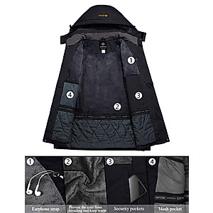 GEMYSE Women's Mountain Waterproof Ski Snow Jacket Winter Windproof Rain Jacket（Black，Medium）