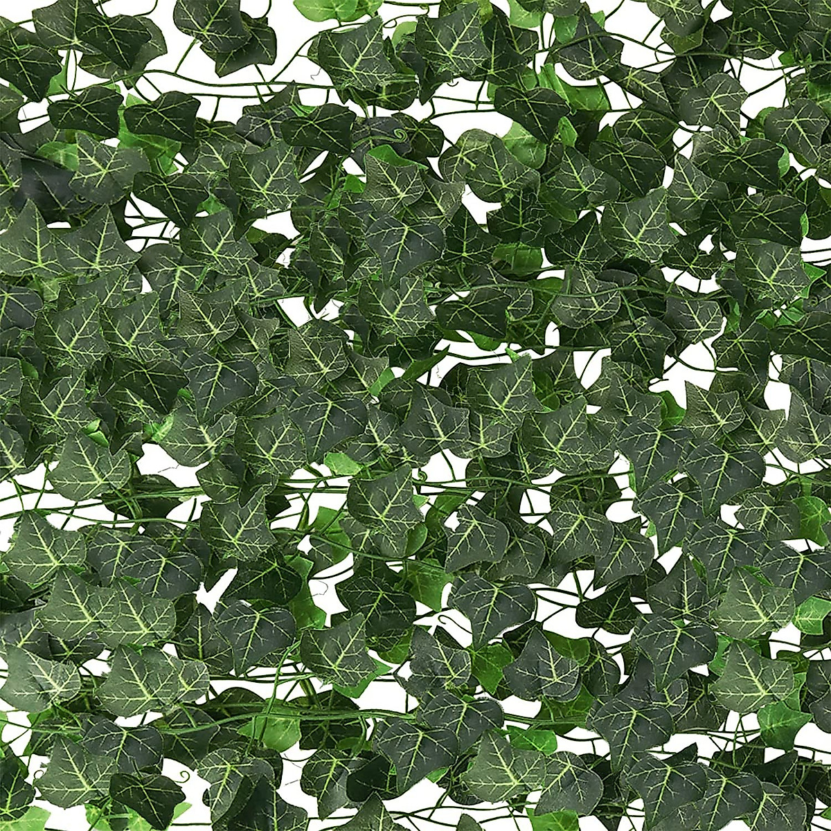 Sinsoledad Faux Ivy Wreaths can be Hung on Walls and Outdoors for Home Kitchen Garden Hall Decorations. A Pack of 12, Each 7.5 feet Long, Green.