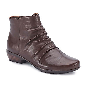 Ros Hommerson Women's ESME Round toe Supportive Ankle Boot Brown Leather 6 US Wide (D)