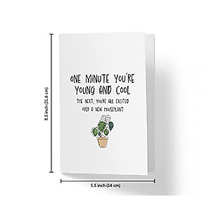 Funny Birthday Card For Men and Women, Single Large 5.5 x 8.5 Happy Birthday Card For Him Or Her, Birthday Card For Husband, Birthday Card For Brother - Birthday Card For Sister, Birthday Card For Son, Mom, Dad - Karto - Plants