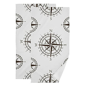 Absorbent Hand Towels for Bathroom - Compass Fingertip Towel Guest Towel for Hotel , Gym, Spa
