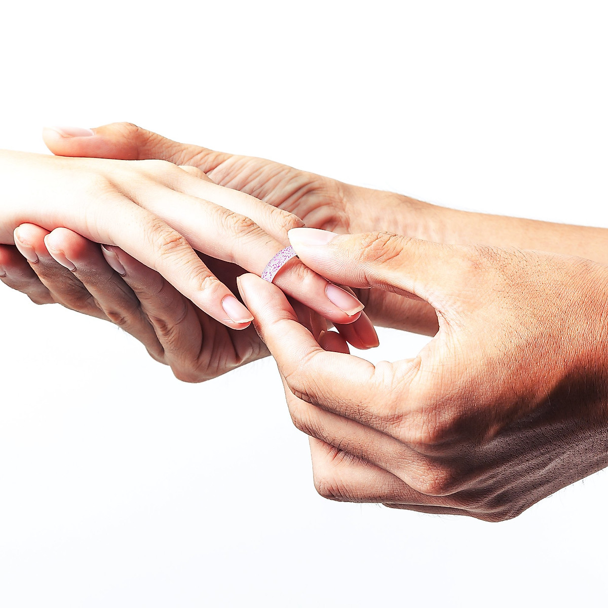 Silicone Wedding Ring for Women, LUNIQI Thin and Stackable Durable Rubber Safe Band for Love, Couple, Souvenir and Outdoor Active Exercise Style-10 Rings Pack