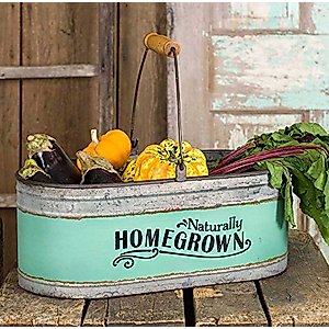 Colonial Tin Works Unique Rustic Galvanized Naturally Homegrown Bucket Bin