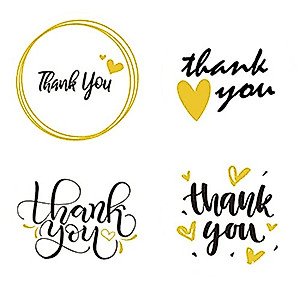Thank You Sticker roll, Business Sticker, Bubble Envelope and Gift Bag Packaging Label, 3 Different Flower Patterns. 500 Sheets per roll, 1.5 inches in diamete, 4style