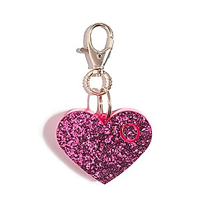 Super-Cute Personal Safety Alarm - 115 Decibel Self Defense Panic Alarm with LED Light & Keychain Clip - Pink Glitter Heart, 1 Count