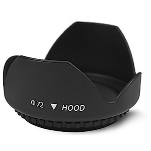 72mm Digital Tulip Flower Lens Hood for Select Canon, Nikon, Olympus, Pentax, Sony, Sigma, Tamron SLR Lenses, Digital Cameras and Camcorders + Microfiber Cleaning Cloth