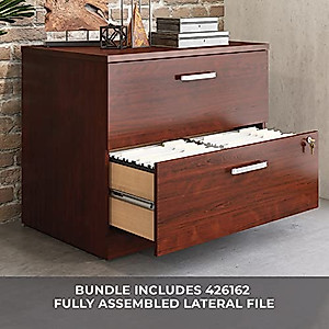 OfficeWorks by Sauder Affirm 72 X 24 Shell & LAT Ste, L: 71.10" x W: 23.47" x H: 29.29", Classic Cherry Finish