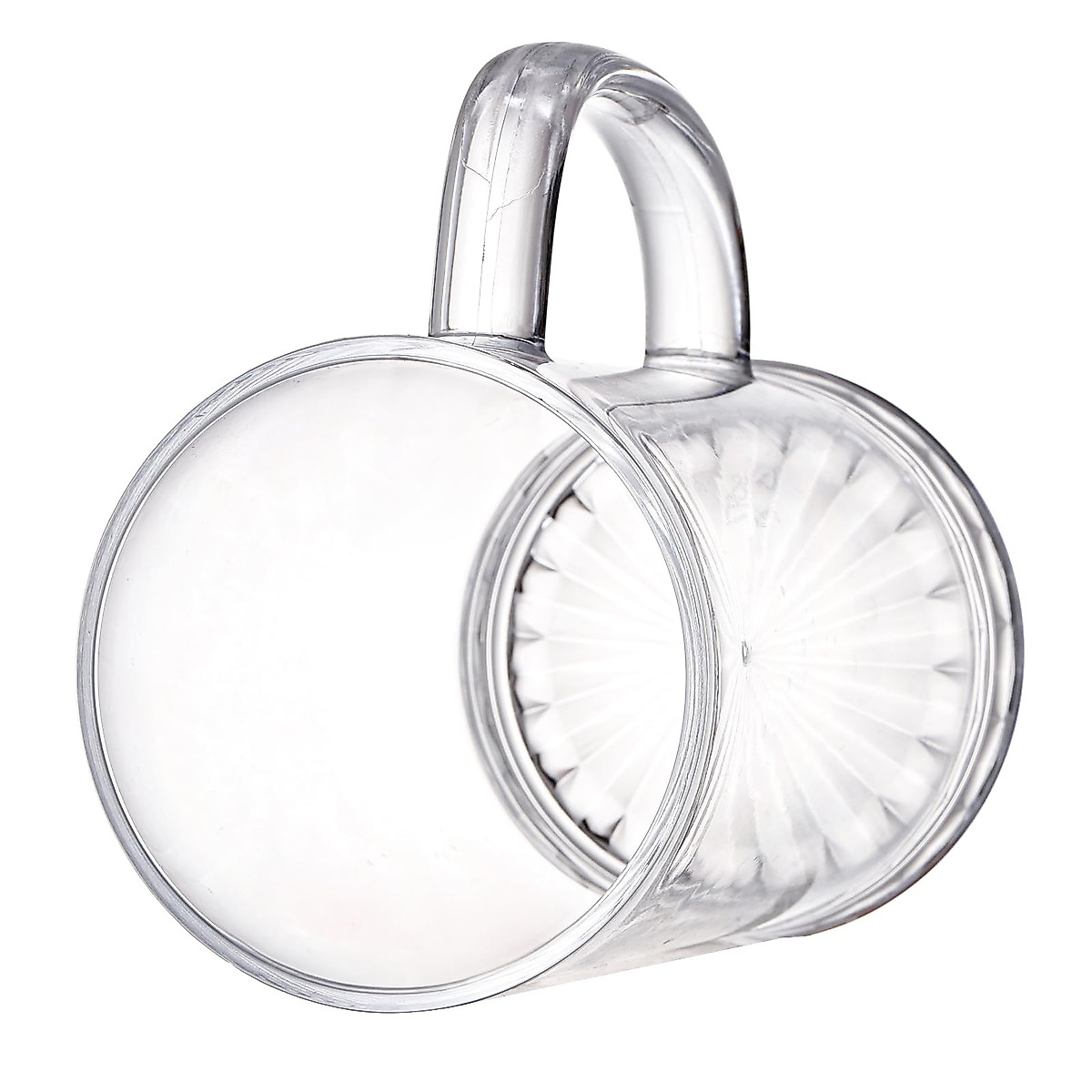 ZEAYEA Set of 6 Plastic Beer Mug, 16 oz Acrylic Beer Drinking Cups with Handle, Clear Reusable Beer Stein Glasses for Party Bar Home Hotel Whiskey Juice Cocktail Beverages