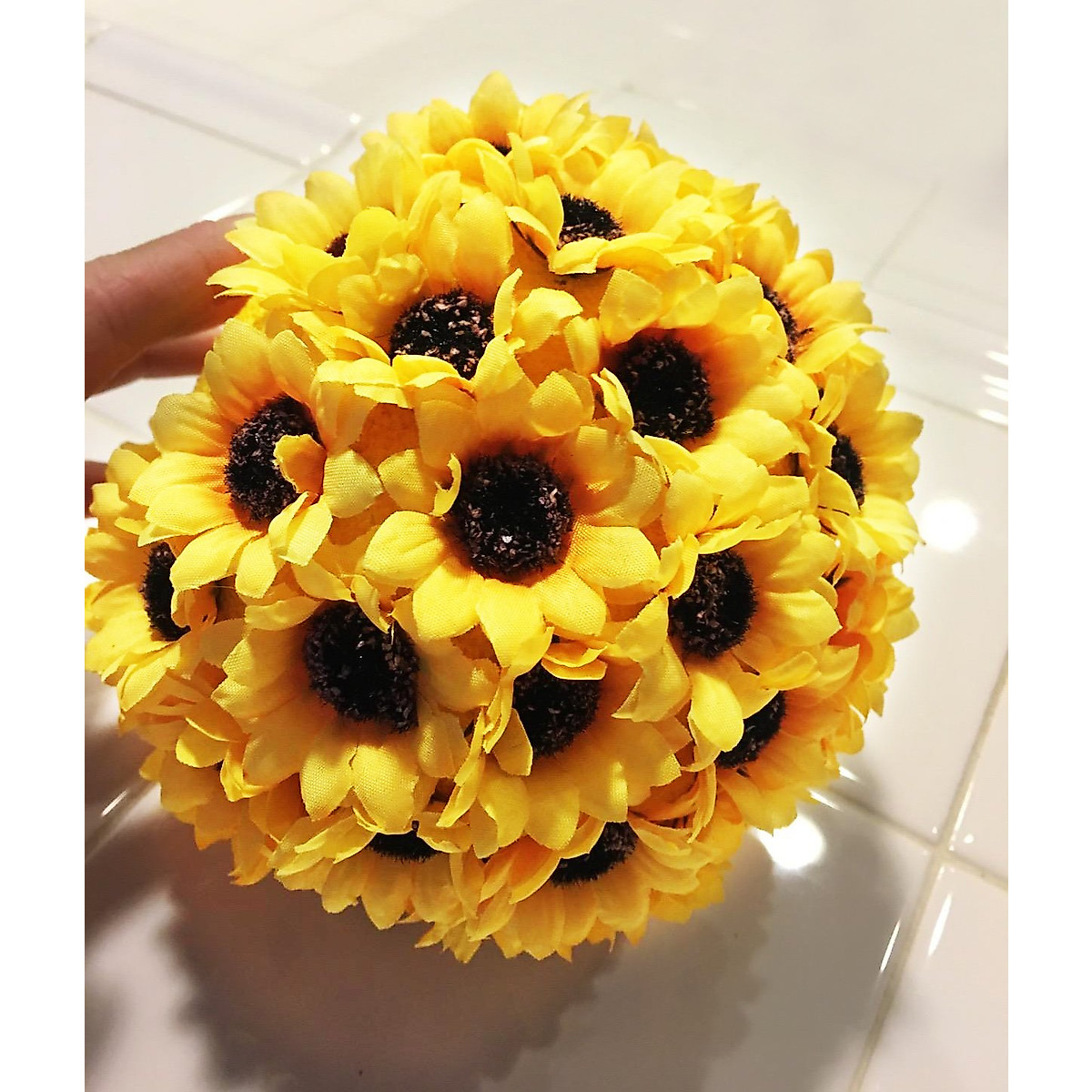 KINWELL 100pcs Mini Artificial Silk Yellow Sunflower Heads 1.8" Fabric Floral for Home Decoration Wedding Decor, Bride Holding Flowers,Garden Craft Art Decor