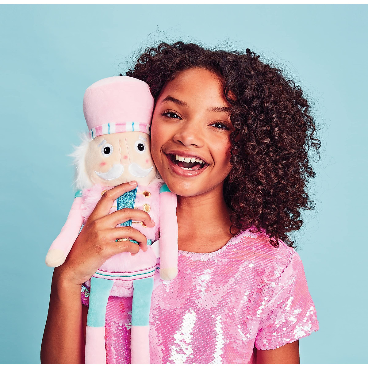 iscream Soft Plush 18.5" Nutcracker Embroidered Accent Holiday Pillow - Pink