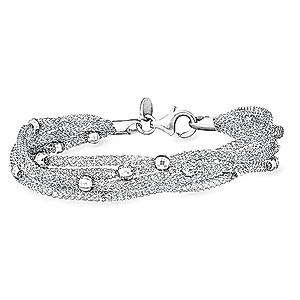 Ross-Simons Italian Sterling Silver Multi-Strand Mesh Bracelet. 7 inches