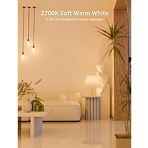 Lepro E12 LED Bulbs B11 C35 Chandelier Light Bulb Filament LED Candle Bulbs, Dimmable 5.5 watt 60W Equivalent, 500 Lumen 2700K Warm White, Ceiling Fan Bulb Candelabra Bulbs, Pack of 6