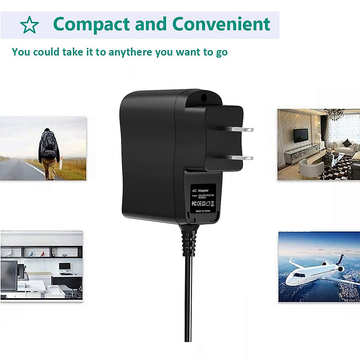 J-ZMQER AC Adapter Compatible with Texas Instruments TI-Nspire CX Graphing Calculator Power Supply