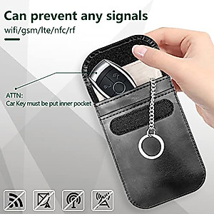 Teskyer Key Fob Protector, 2 Pack of Faraday Bags, Anti-Hacking Faraday Case, Anti-Theft RFID Signal Blocking Pouch for Car Key, Black and Rose Gold