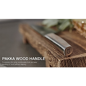 Everdure German Steel Professional Chef Knife, 8 Inch Knife with Titanium Coated Blade and Pakka Wood Handle, Perfect Kitchen Knife for Slicing or Dicing your Vegetables and Meat