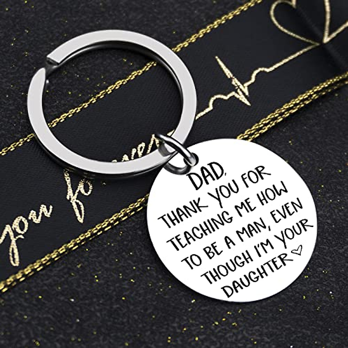 Dad Keychain From Daughter Step Dad Gifts for Dad From Daughter Dad Birthday Gift Best Dad Ever Gifts Father's Day Thanksgiving Valentine’s Day Keychain to Papa