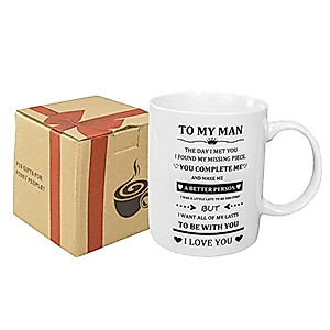 INOGIH Personalized Tea and Coffee-Ceramic-Mug Coffee Tea Cup for Dad/Father/Husband/Boyfriend Funny Cute Love Gift for Valentines Day White Ceramic Novelty Tea Cup
