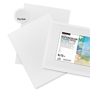 PHOENIX Watercolor Canvas Panels 9x12 Inch, 6 Pack - 8 Oz Triple Primed 100% Cotton Acid Free Canvases for Painting, Blank Flat Canvas Boards for Watercolor, Acrylic, Gouache & Tempera Painting