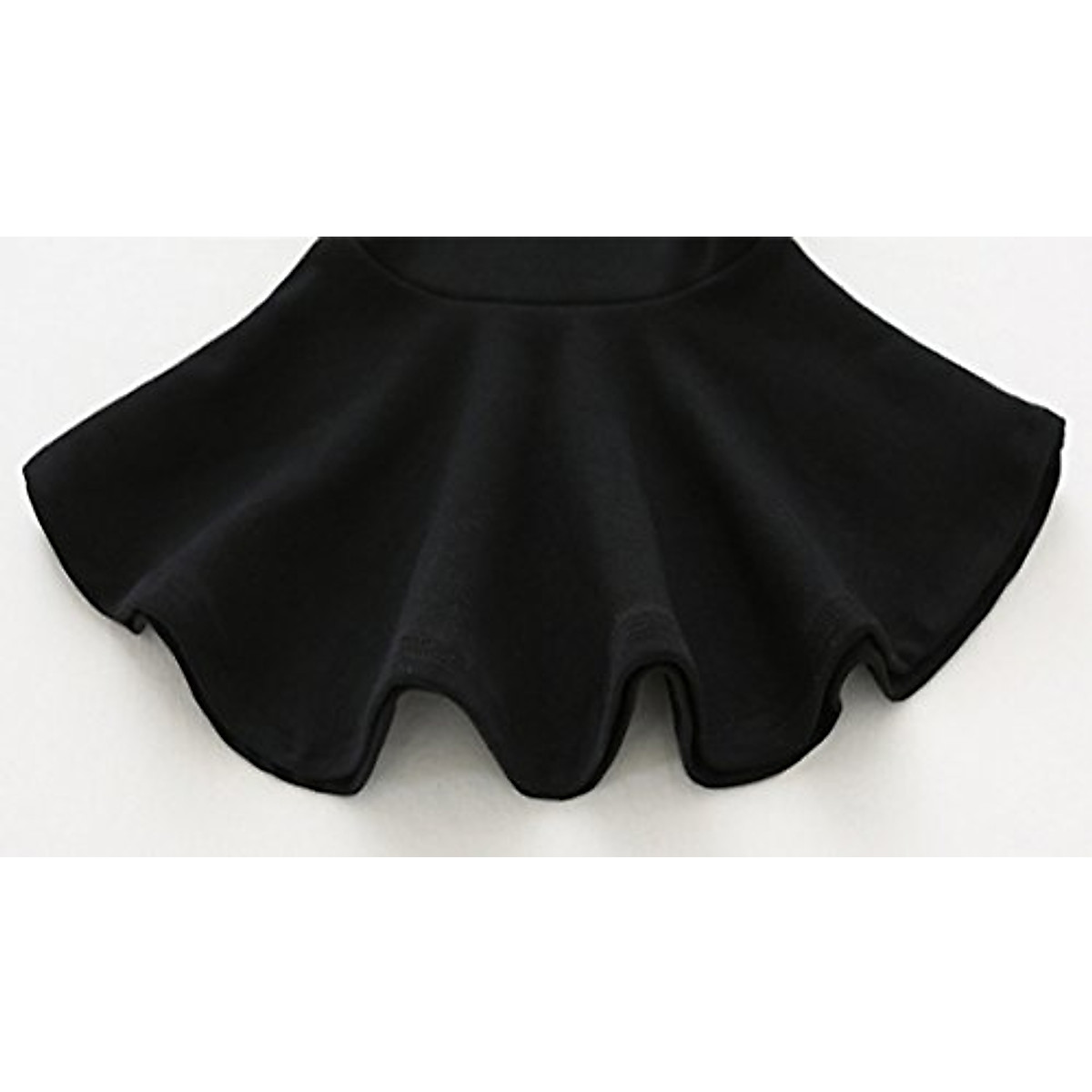 GSVIBK Baby Girls Cotton Dress Toddler Solid Dresses Girl Casual Ruffle Dresses 476 Black 110