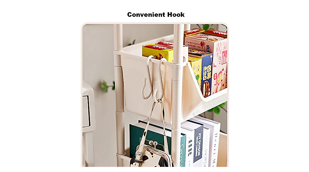 Large Movable Bookshelf with Wheels - Easy Assembly & Strong Structure