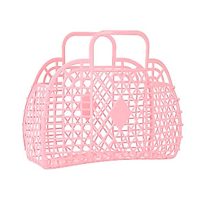 Girls Jelly Purse, Women’s Plastic Tote Bag, Jelly Bag Purse For Little Girls (Light Pink)