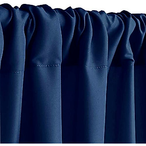 Hiasan Navy Blue Backdrop Curtains for Parties, Polyester Photography Backdrop Drapes for Family Gatherings, Wedding Decorations, 5ftx10ft, Set of 2 Panels